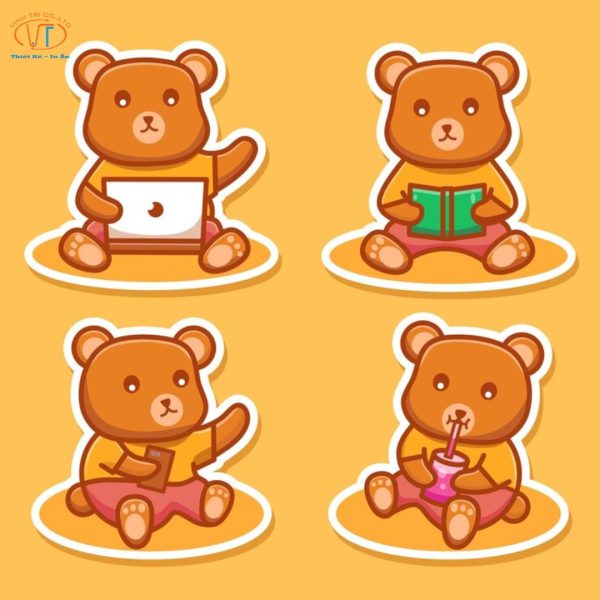 50+ Mẫu Sticker Gấu Dễ Thương, Độc Đáo